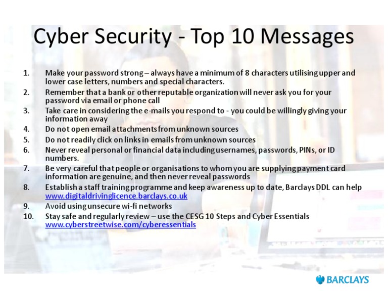 Cyber Security Top 10 Messages March 2016 PDF | PDF | Business