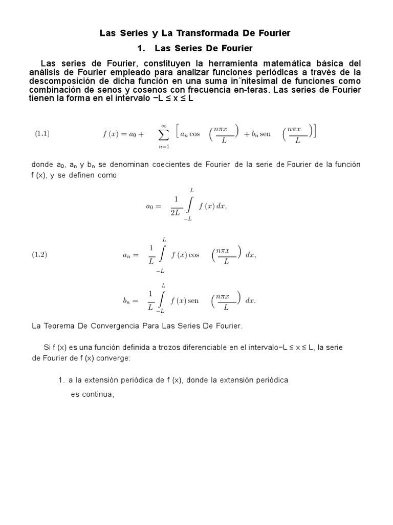 Resumen de Series de Fourier y Transformadas de Fourier-Fisica ...