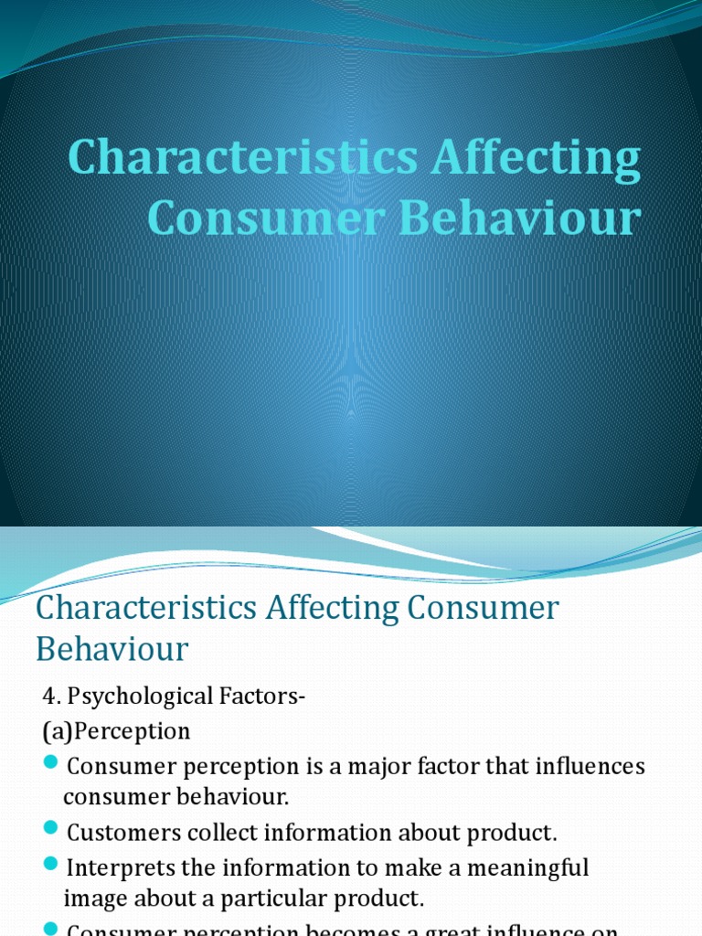 Characteristics Affecting Consumer Behaviour | PDF | Consumer Behaviour ...