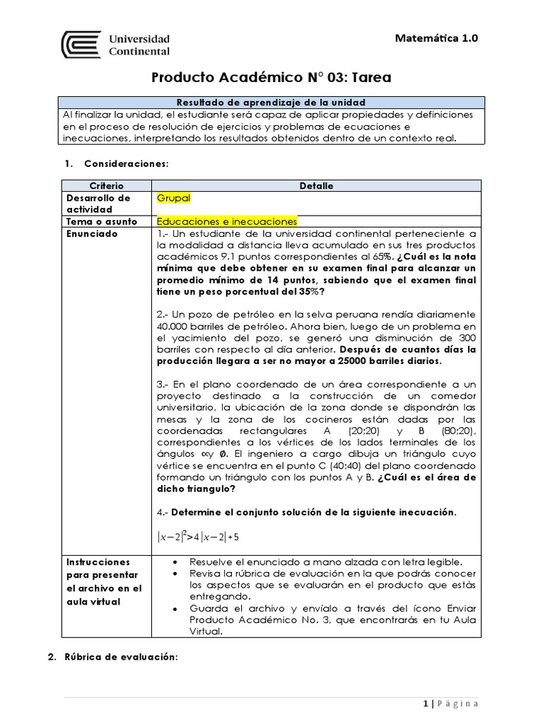 PA3 - Tarea Producto Academico 3 | PDF | Triángulo | Enseñanza de matemática