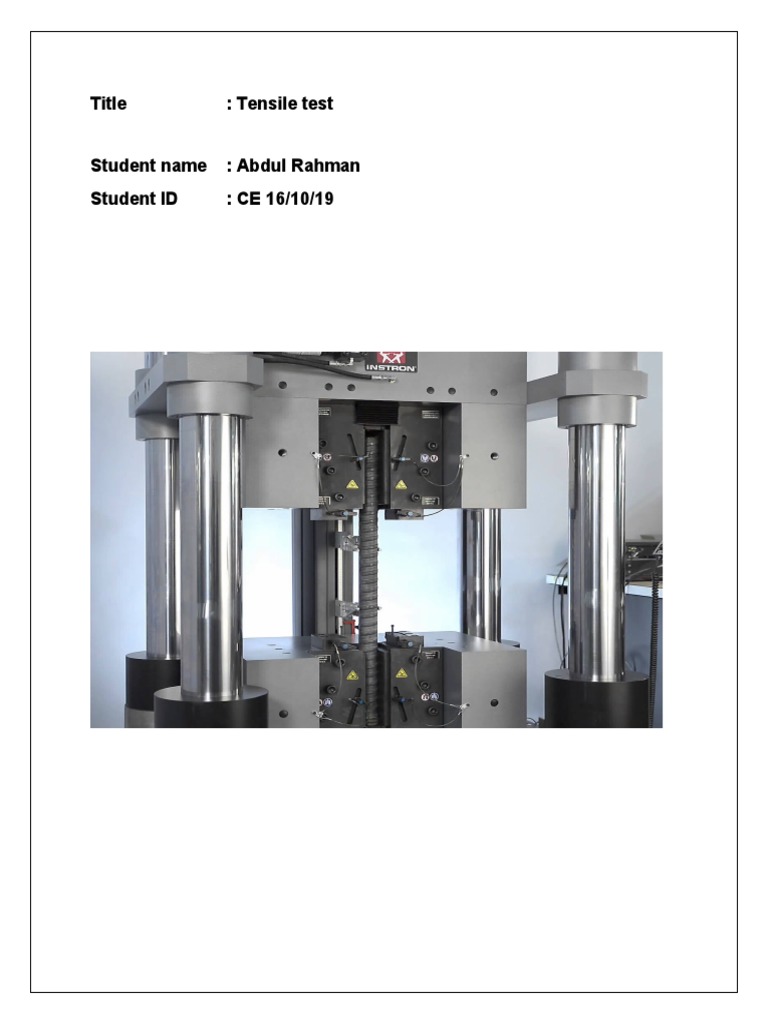 Tensile Test | PDF | Ultimate Tensile Strength | Civil Engineering