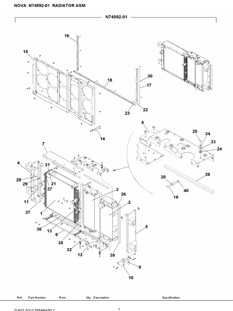 Radiator Assembly Parts List | PDF | Screw | Components