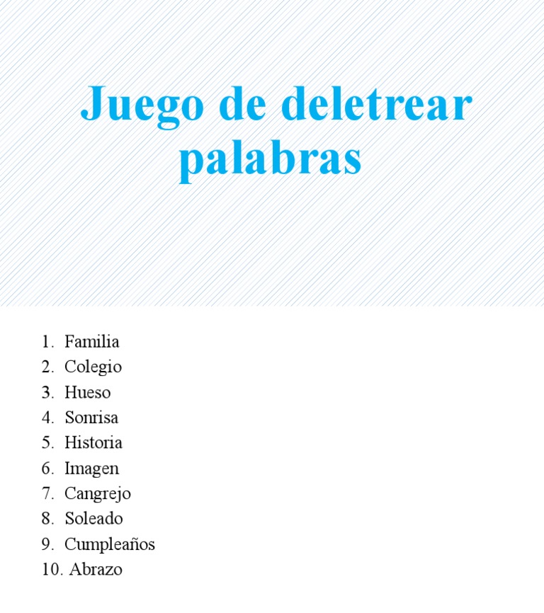 Juego de Deletrear Palabras | PDF
