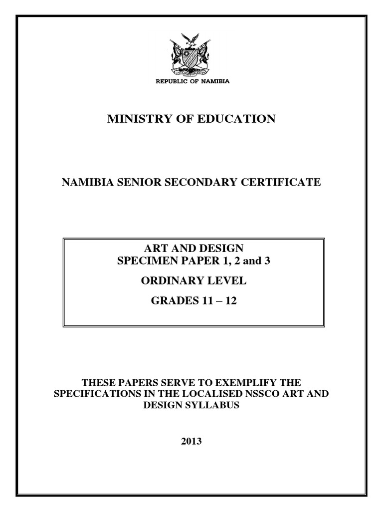 Ministry of Education: Namibia Senior Secondary Certificate | PDF