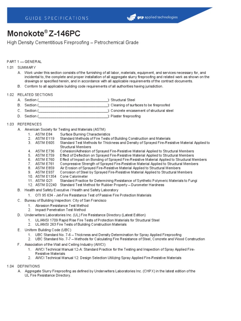 Monokote Z-146PC: High Density Cementitious Fireproofing ...