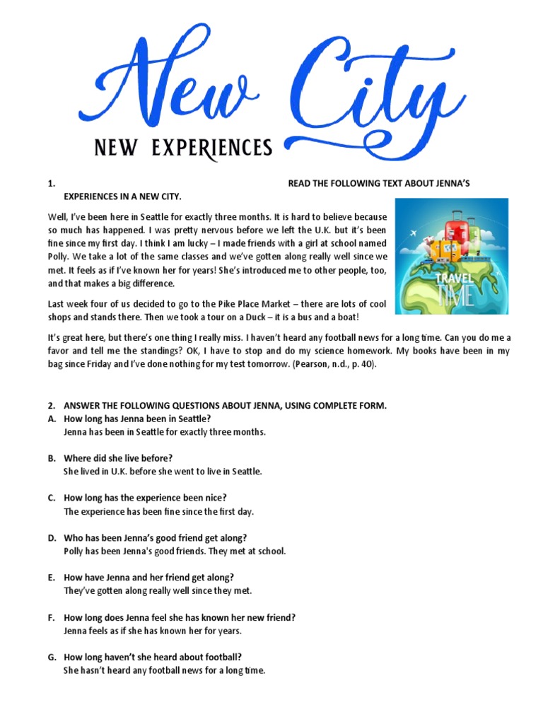 Activity 3 New City, New Experiences | PDF | Wellness | Mystery ...