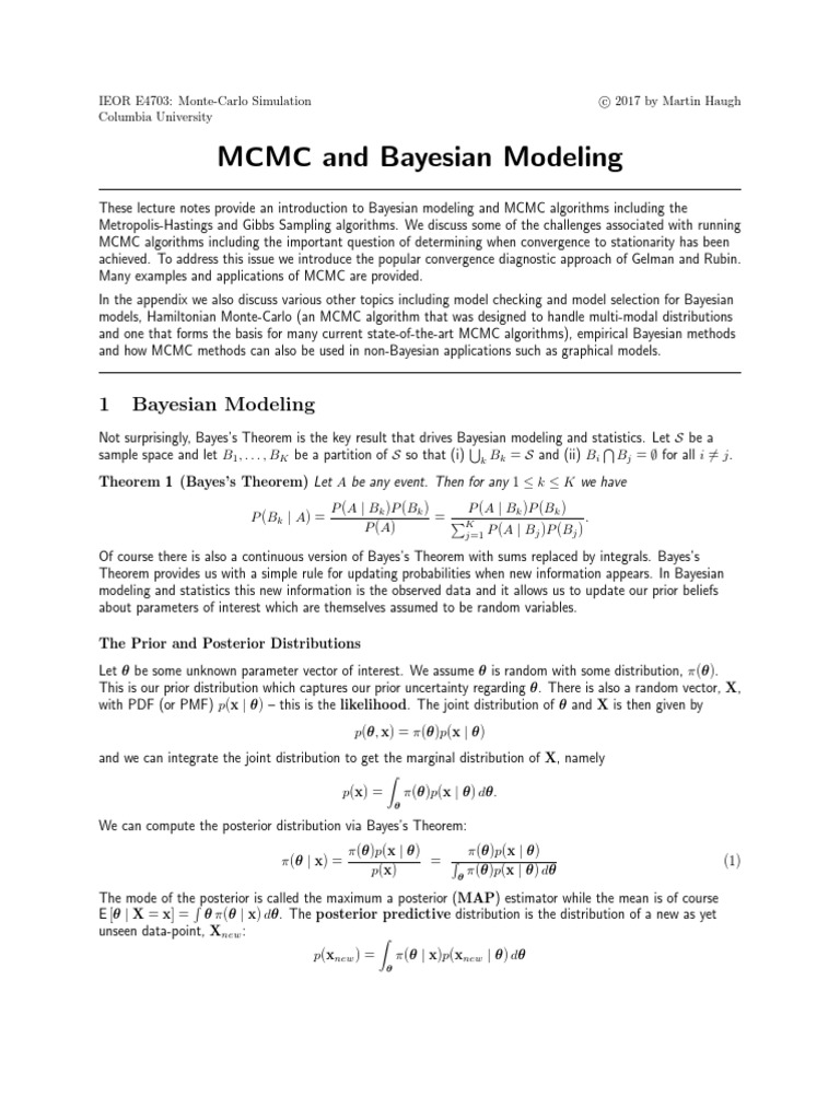 MCMC Bayes PDF | PDF | Markov Chain | Monte Carlo Method