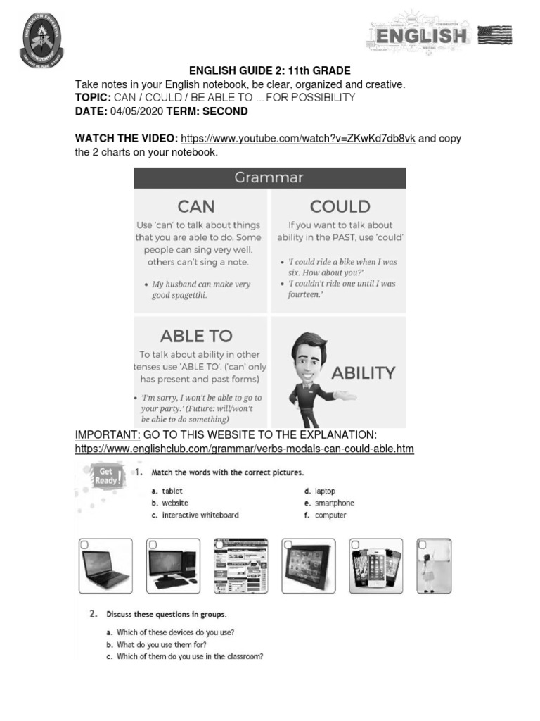 English Guide 2: 11Th Grade Topic: DATE: 04/05/2020 TERM: SECOND | PDF ...