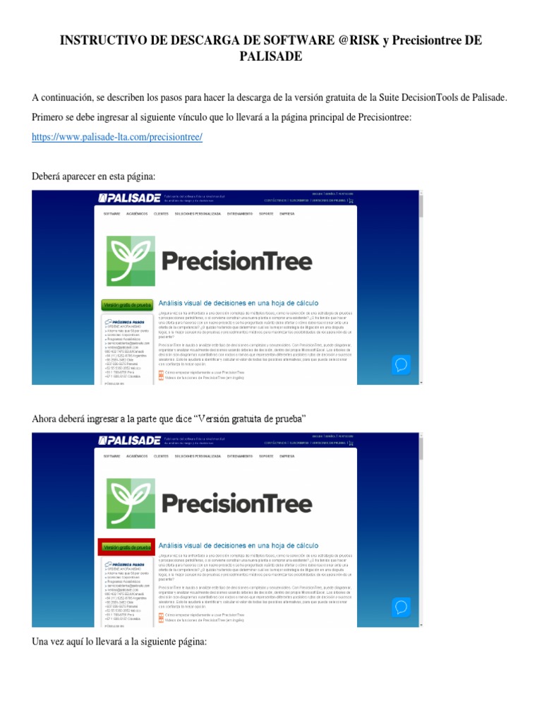 Guía de Descarga de Precisiontree y @Risk | PDF | Negocios | Informática