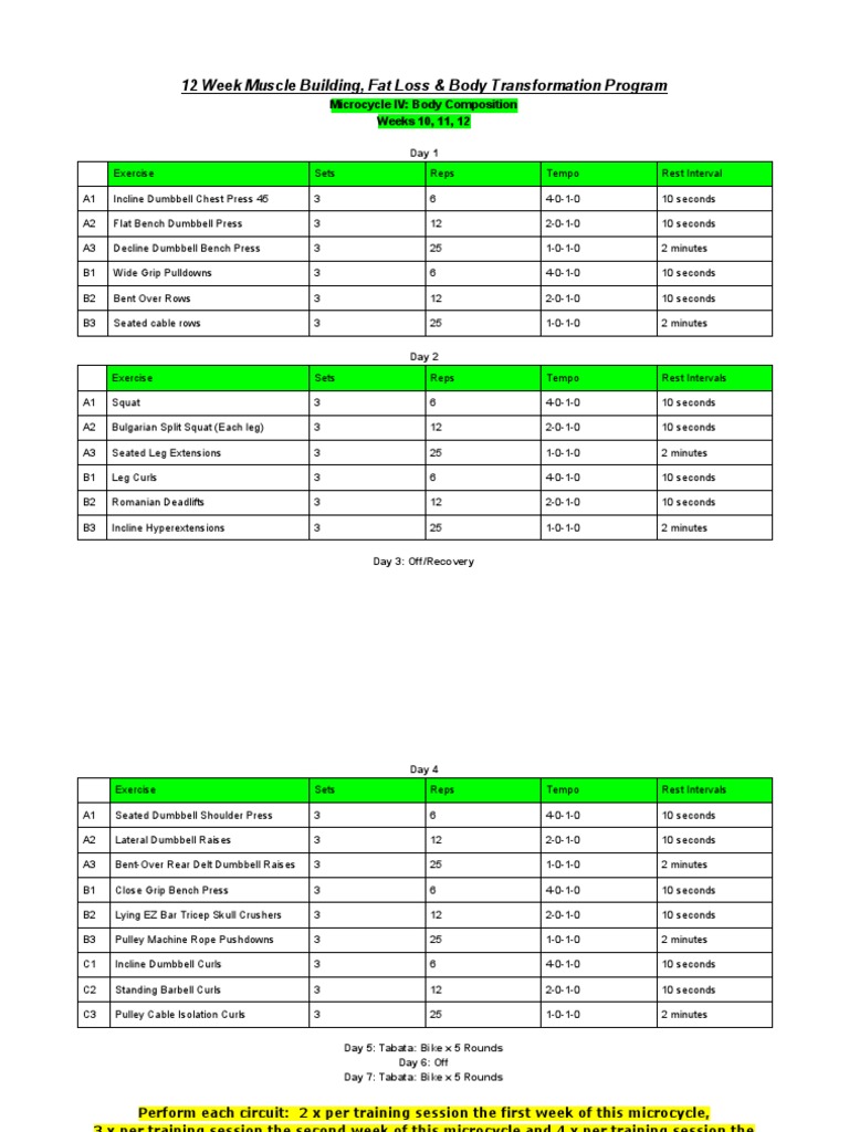 Microcycle IV | PDF | Weight Training | Recreation