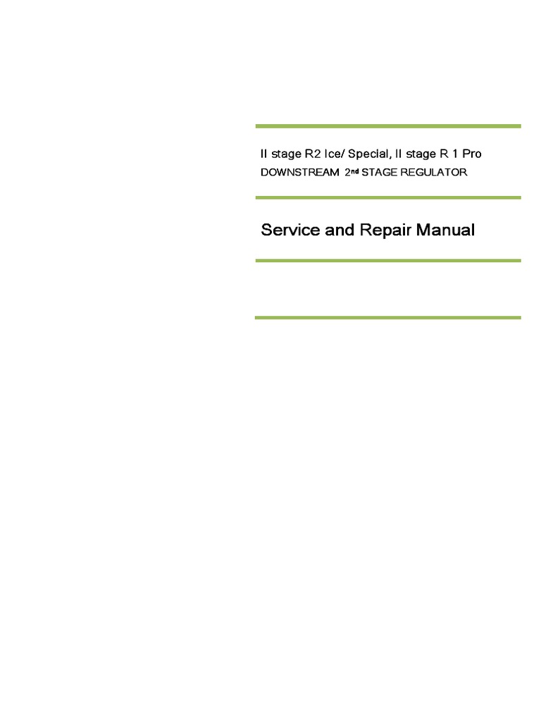 Scubatech R2 Ice Regulator Manual | PDF | Valve | Equipment