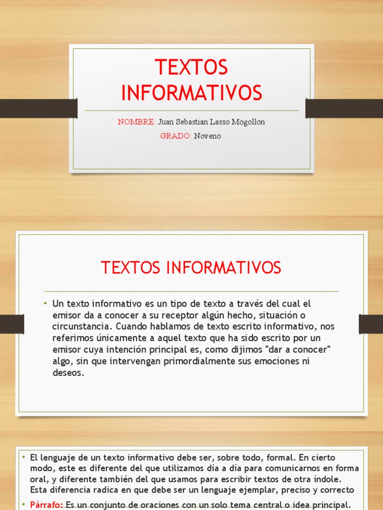 Estructura y Tipos de Textos Informativos | PDF | Párrafo | Información