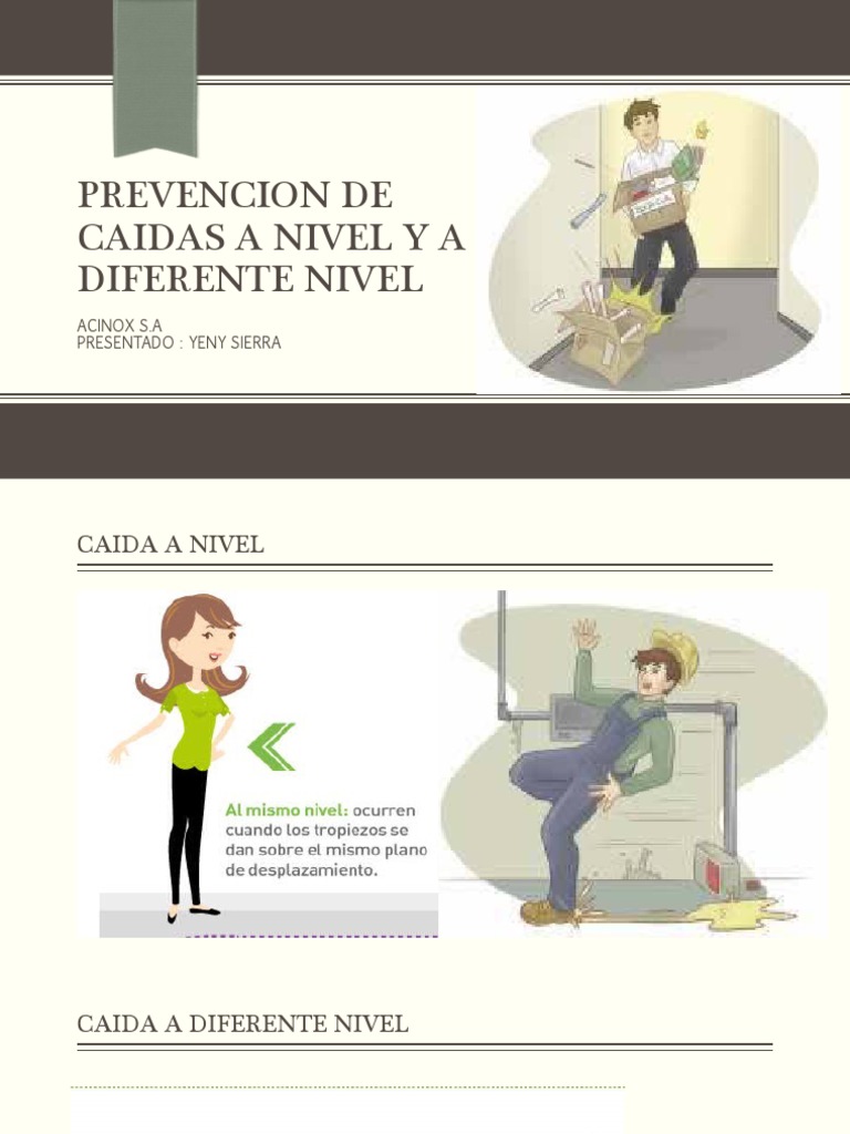 Prevencion De Caidas A Nivel Y A Diferente Pdf
