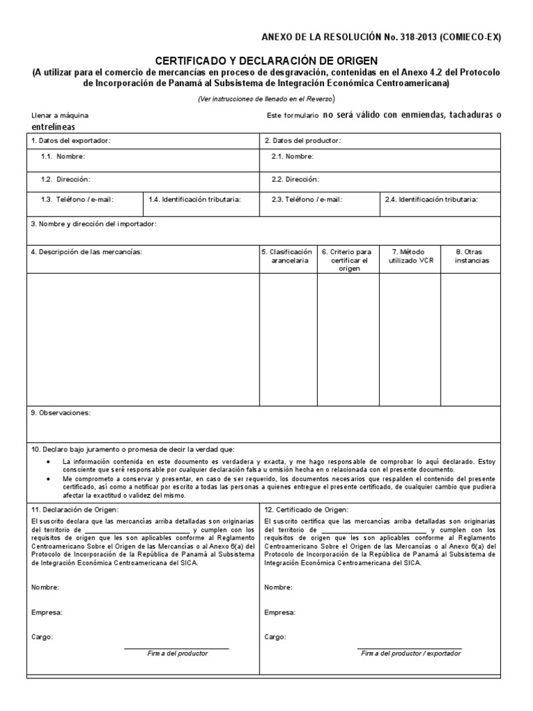 Certificado y Declaracion de Origen | PDF | Business