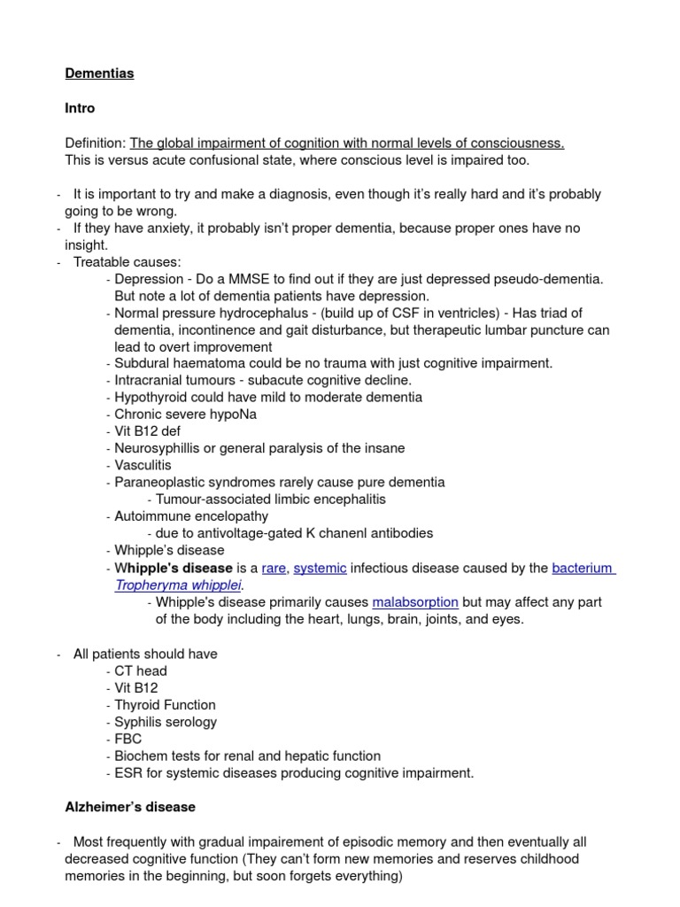 Dementia Pdf Dementia Human Diseases And Disorders