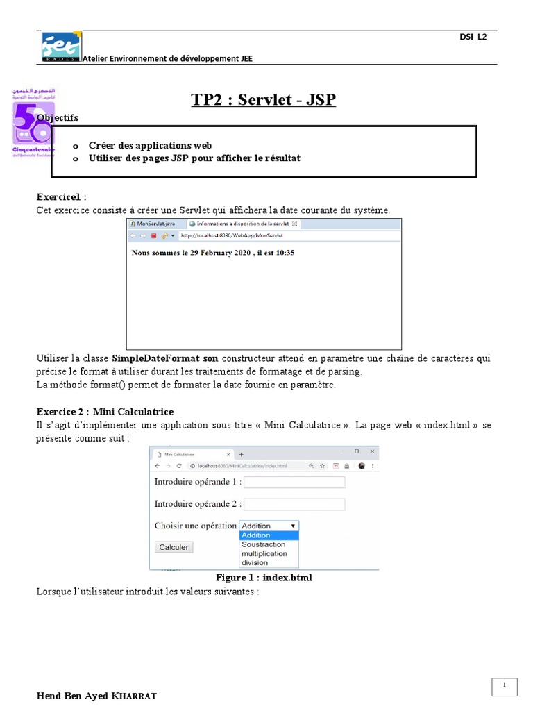 TP2 - JSP | PDF | JavaServer Pages | Java (Langage de programmation)