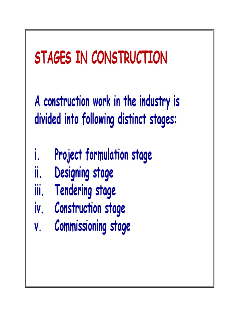 Stages in Construction | PDF | Specification (Technical Standard ...