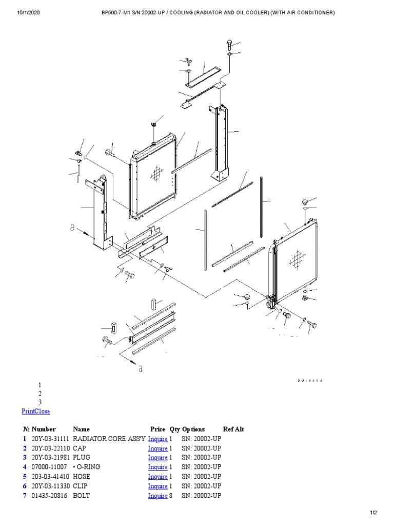BP500-7-M1 S - N 20002-Up - Cooling (Radiator and Oil Cooler) (With Air ...