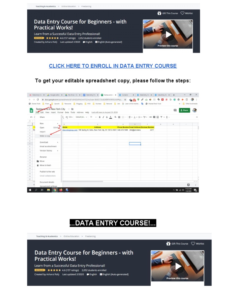 Click Here To Enroll in Data Entry Course | PDF | Microsoft Excel ...