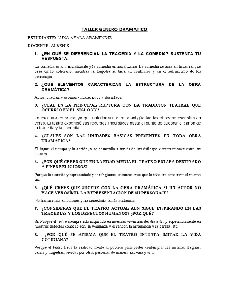 Taller Obra Dramatica | PDF