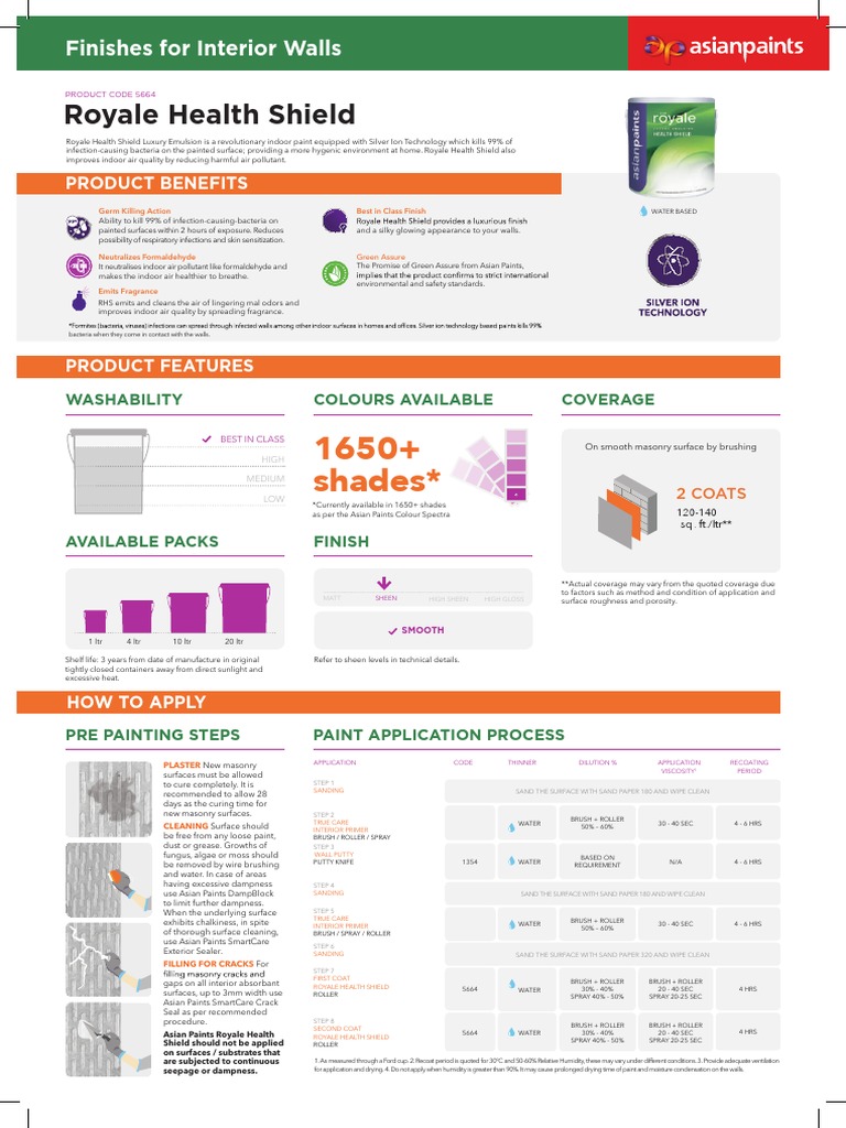 1650+ Shades : Royale Health Shield | PDF | Paint | Air Pollution