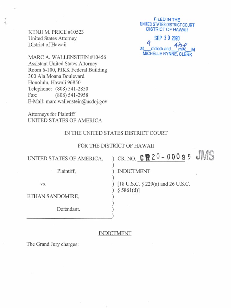 Indictment | Asset Forfeiture | Chemicals