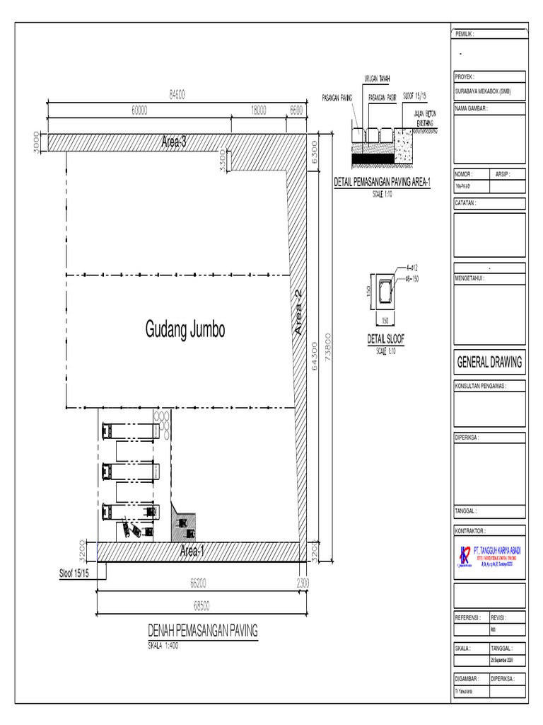 Denah Pemasangan Paving | PDF