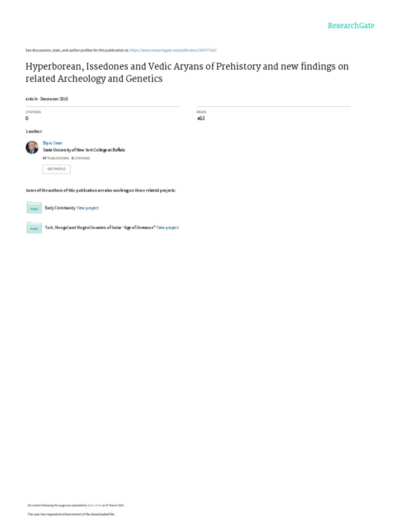 Hyperborean, Issedones and Vedic Aryans of Prehistory and New Findings ...