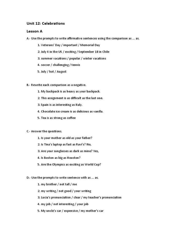 Unit 12 Workbook Grammar | PDF