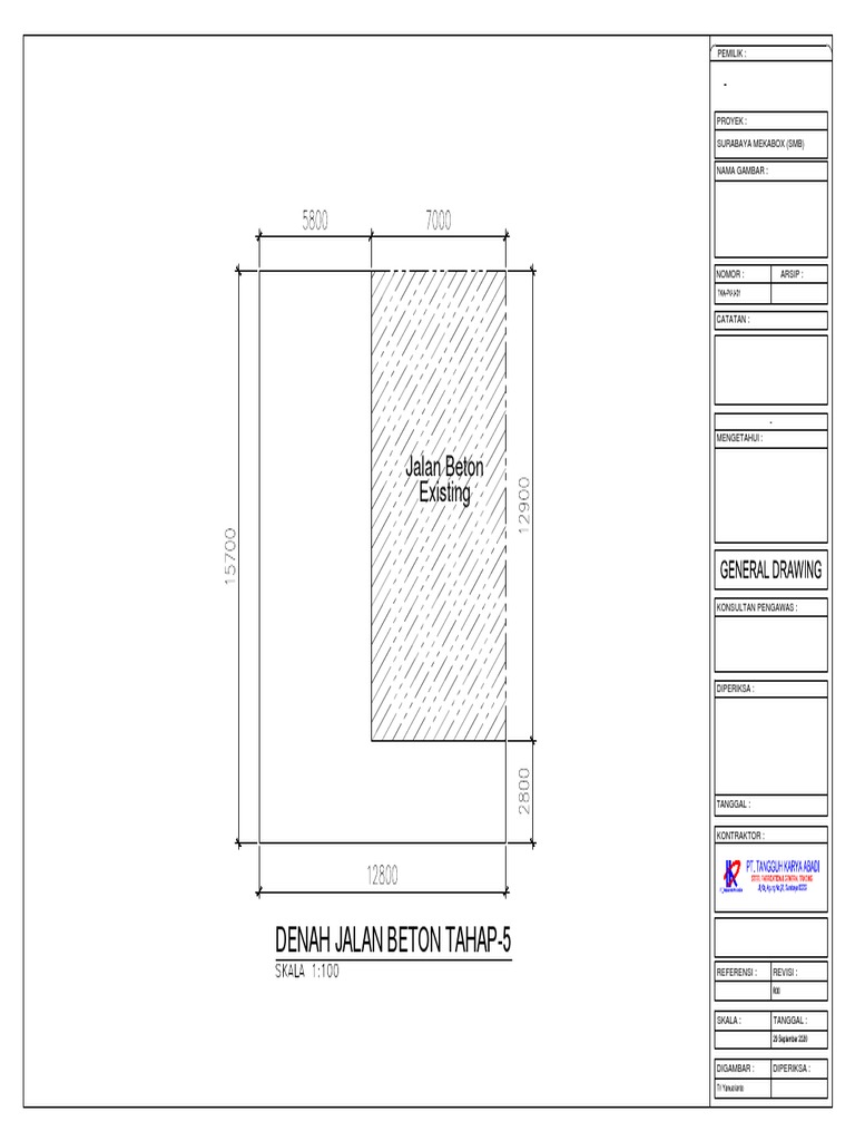 Denah Jalan Beton Tahap-5 | PDF