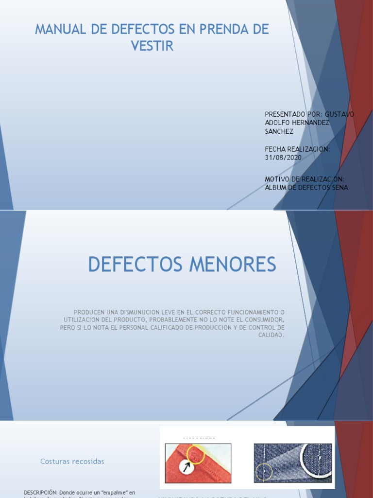Manual de Defectos en Prenda de Vestir | PDF | Textiles | Naturaleza