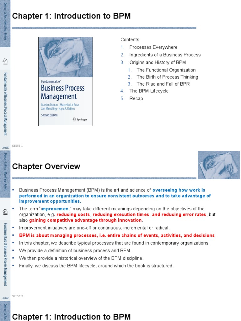 Chapter 1: Introduction To BPM | PDF | Business Process Management ...