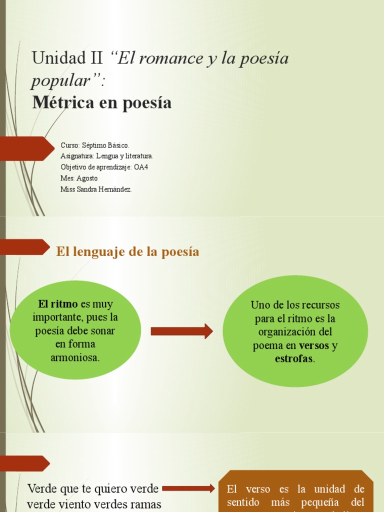 El lenguaje métrico de la poesía | PDF | Metro (poesía) | Poesía
