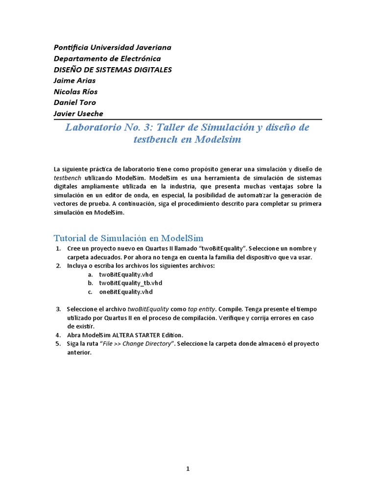 03 - Tutorial ModelSim | PDF | Informática | Informática y tecnología ...