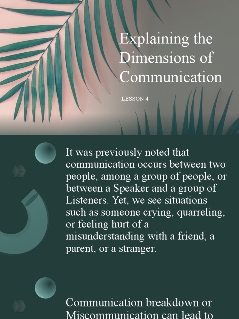 OK Q1, W3 - Explaining-the-Dimensions-of-Communication | PDF ...