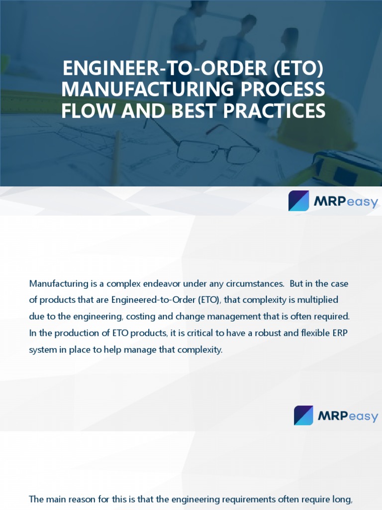 Engineer-To-Order (Eto) Manufacturing Process Flow and Best Practices ...