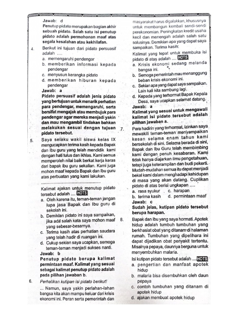 Penutup Pidato Merupakan Bagian Akhir | PDF