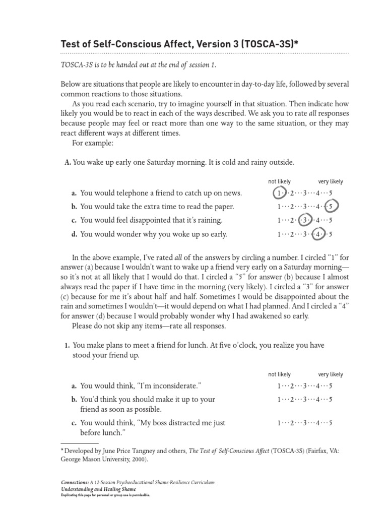 TOSCA-3S: Shame-Resilience Curriculum | PDF | Metaphysics Of Mind ...