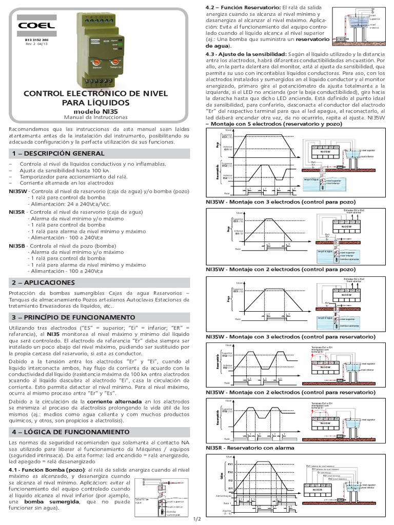 Manual de Instrucciones NI35 - r2 2 | PDF | Relé | Diodo emisor de luz