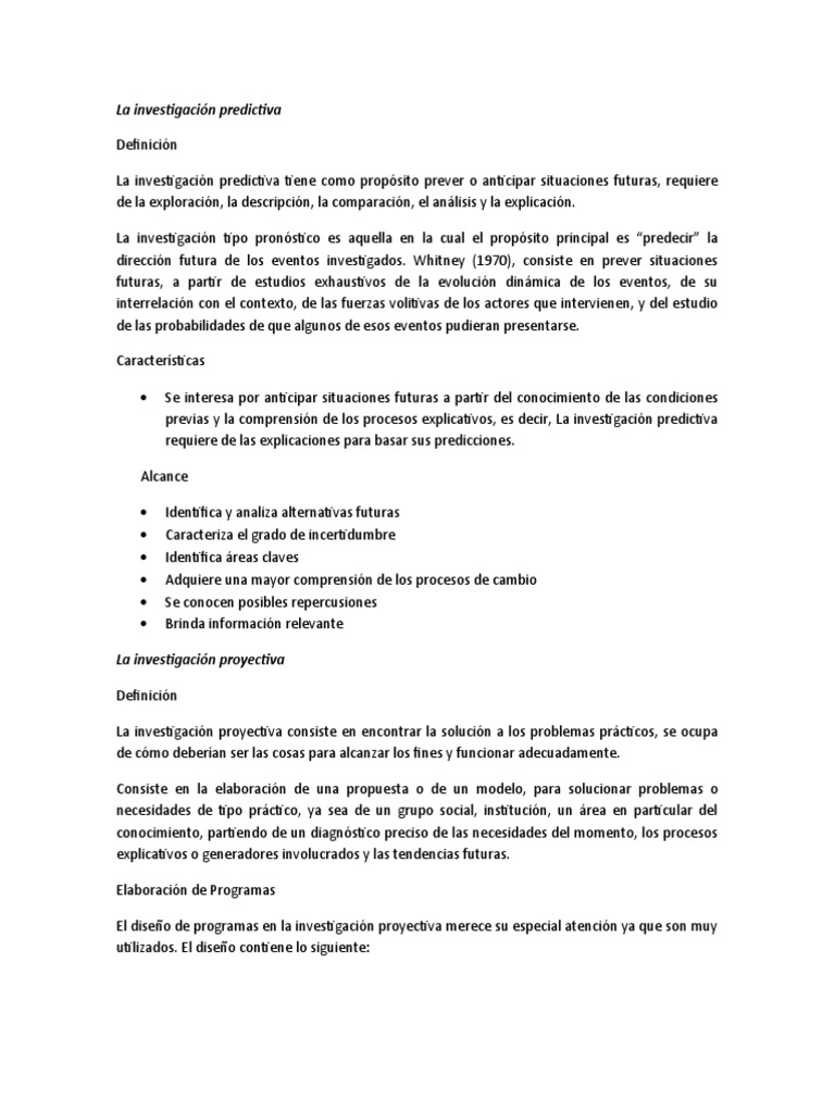 La Investigación Predictiva | PDF | Hipótesis | Método científico