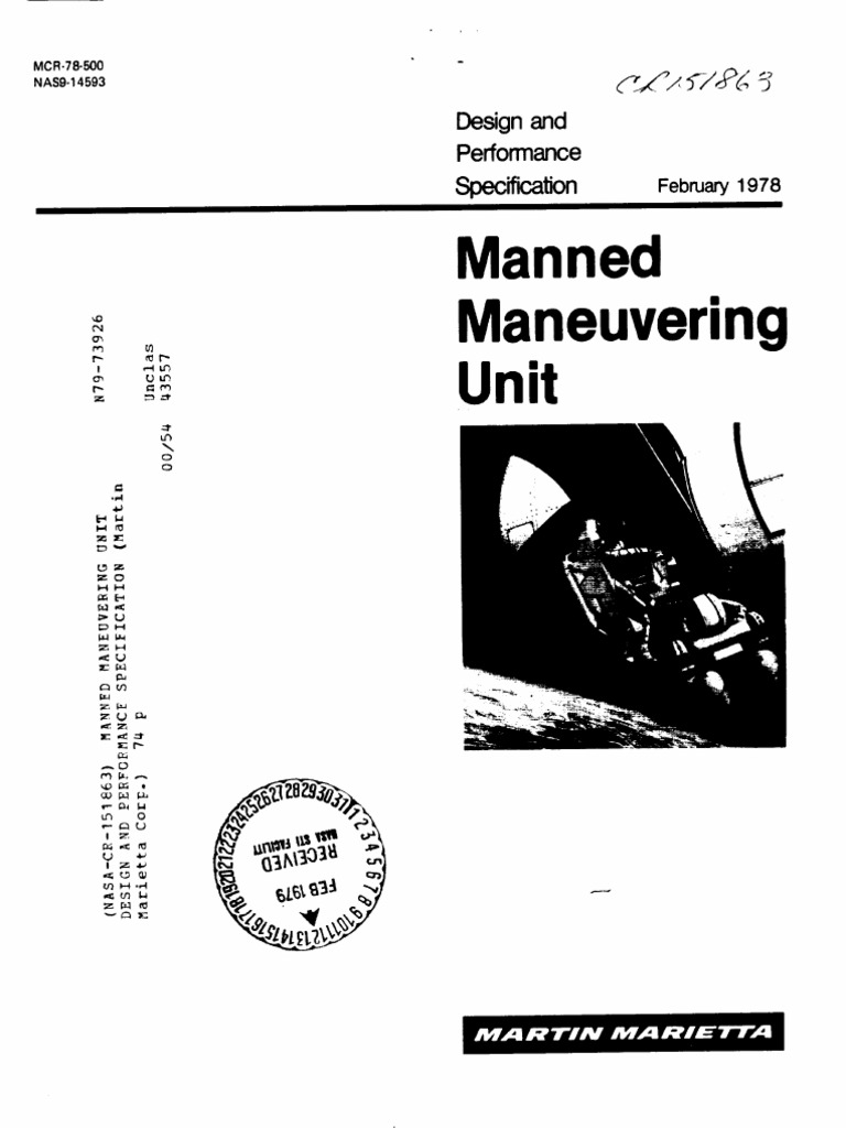 Manned Maneuvering Unit Design and Performance Specification | PDF ...