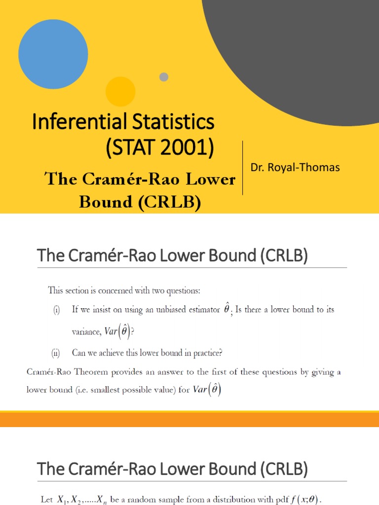 Cramér Rao Lower Bound Lecture Actual Pdf