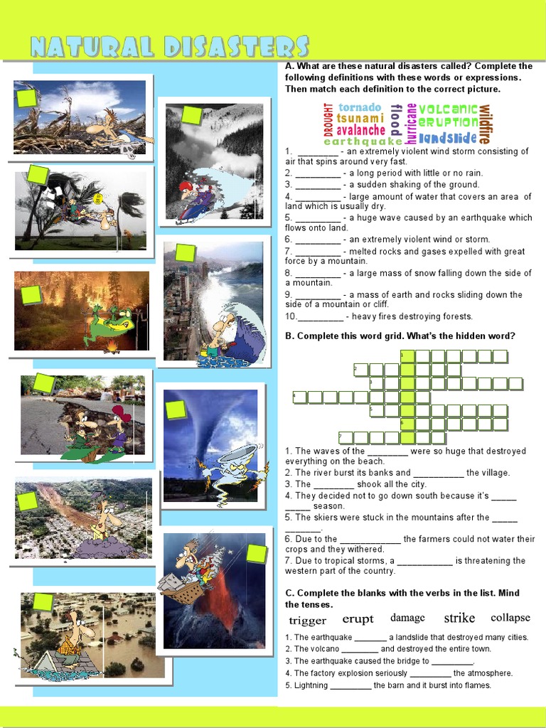 Natural Disasters Worksheet | PDF | Natural Disasters | Storms