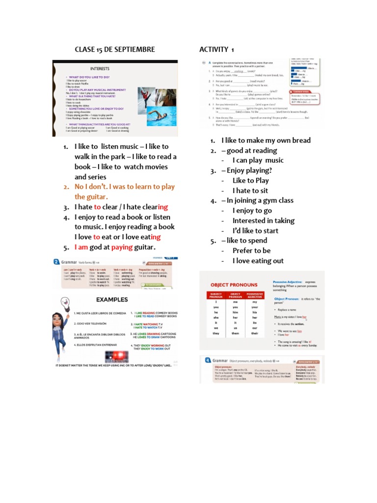 English Language Activities and Preferences | PDF