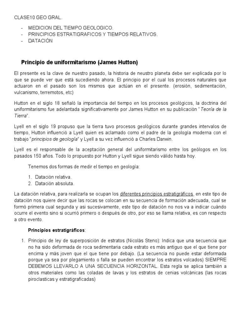 Uniformitarismo (HUTTON) | PDF | Roca (geología) | Desintegración ...