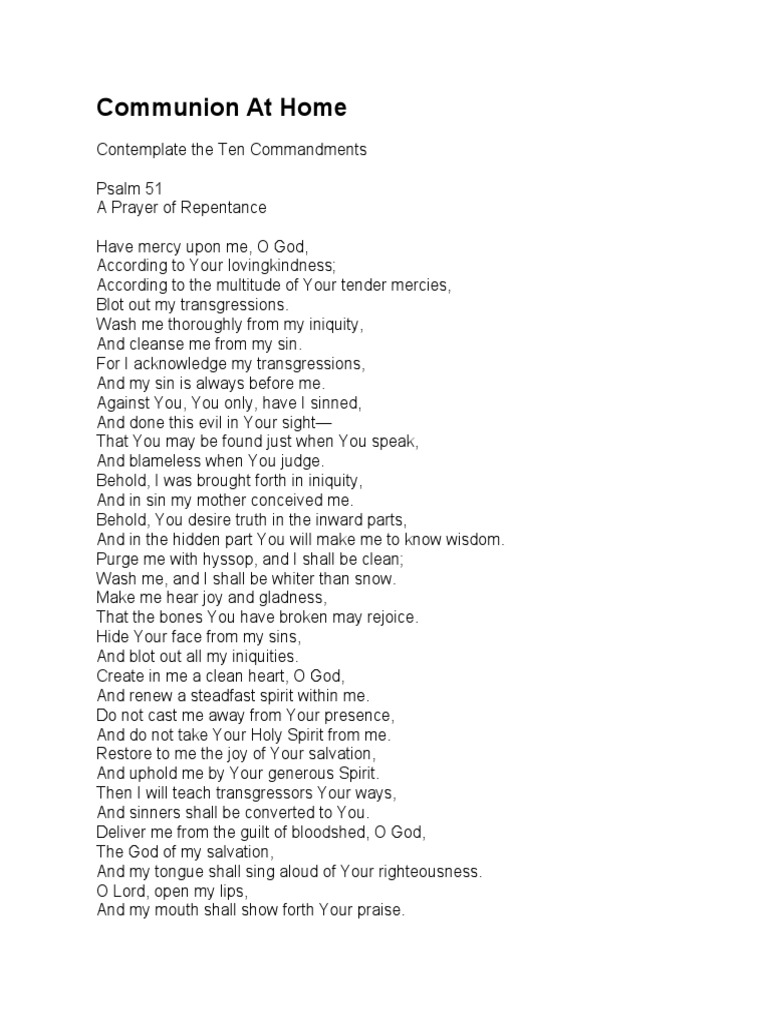 Communion at Home | PDF | Sacrifice | Jesus