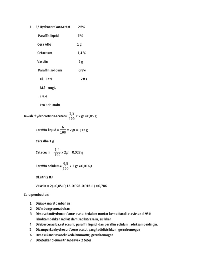 Resep dan Cara Pembuatan Salep Obat | PDF