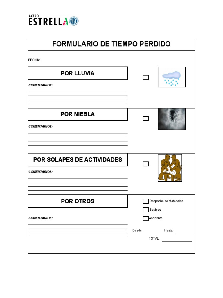 12-Formulario de Tiempo Perdido | PDF