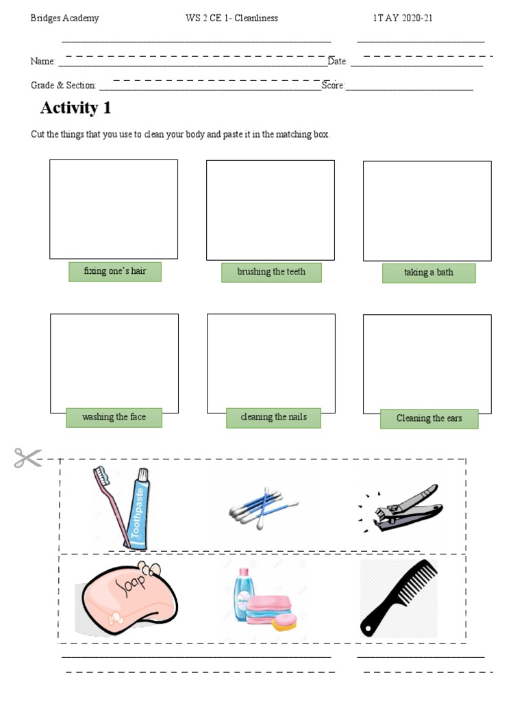 Cleanliness Activities for Students | PDF