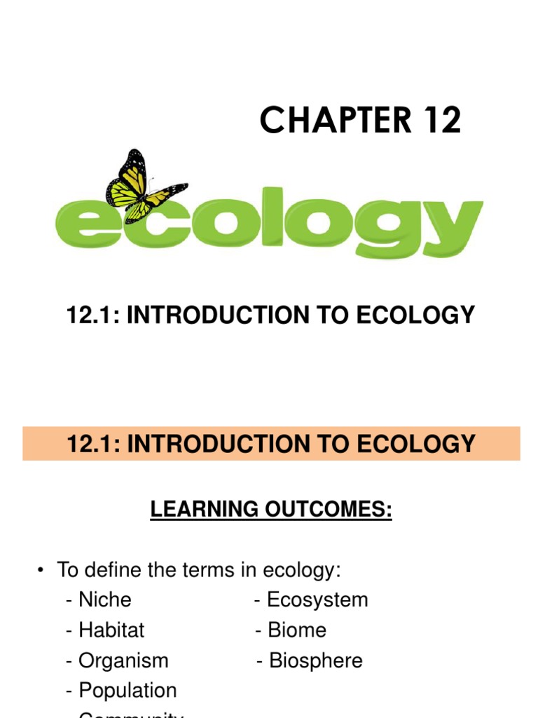 12.1 Introduction To Ecology | PDF | Habitat | Ecology